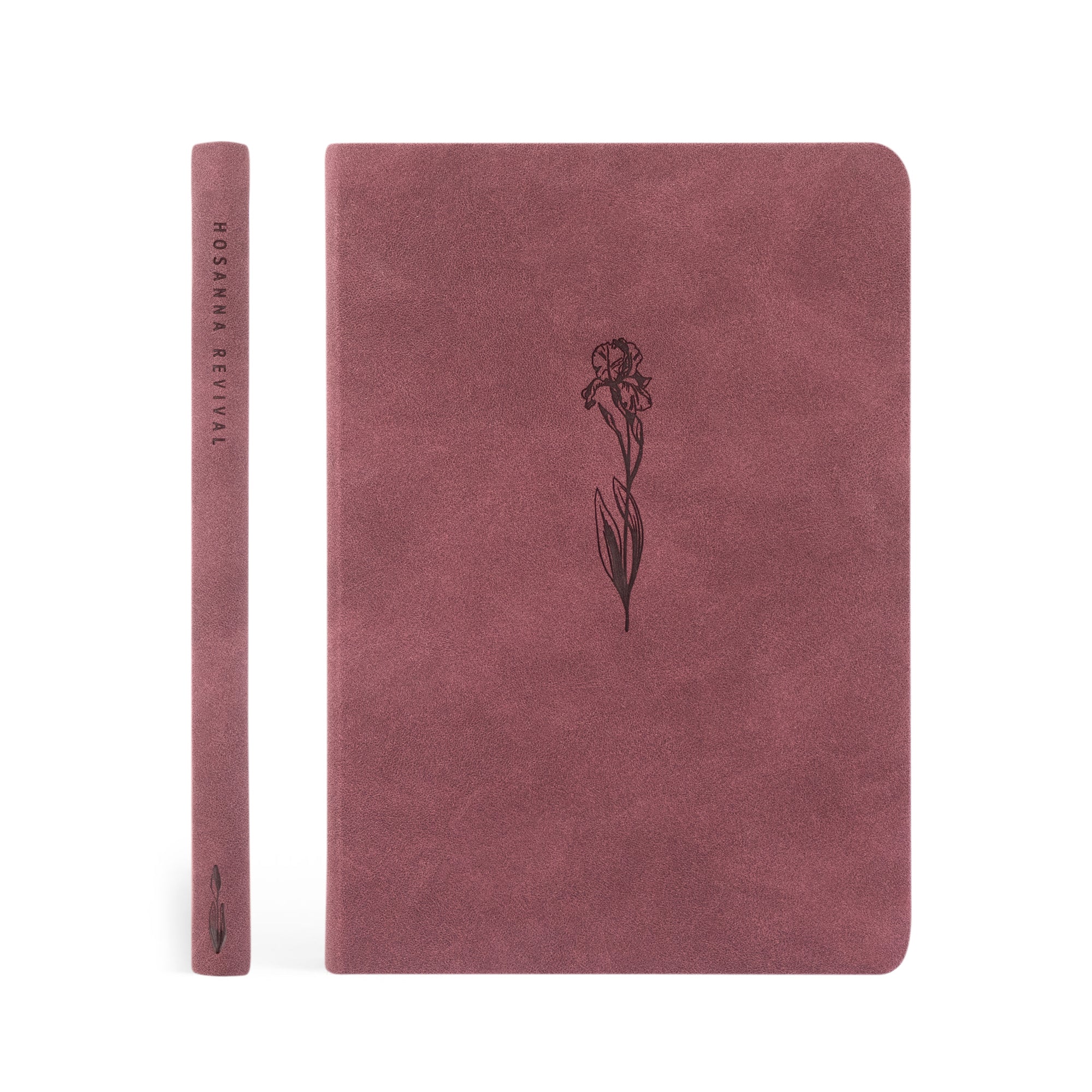 Helena Christian Journal – Elegant Mauve Notebook with Engraved Iris ...